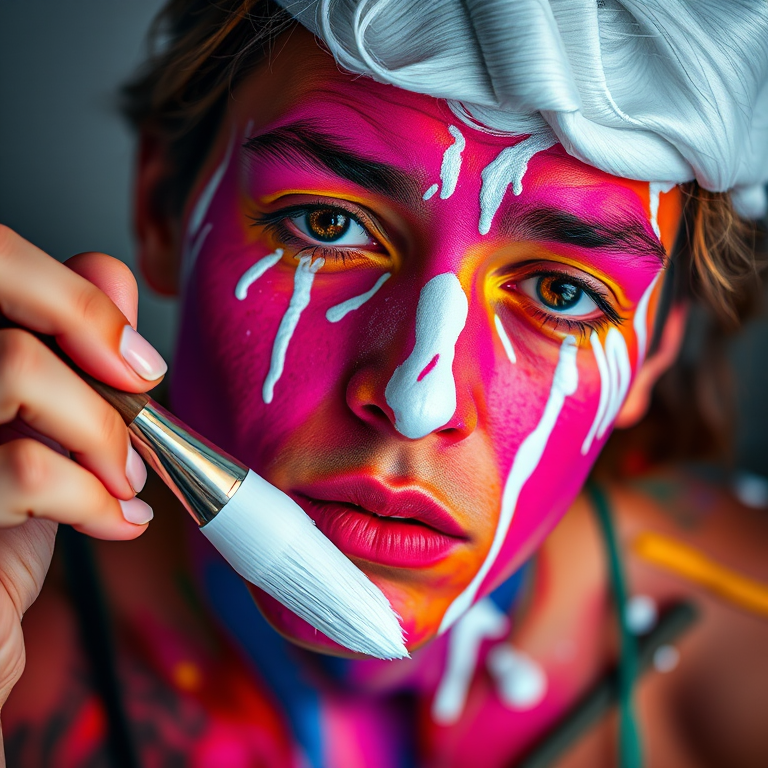 Vibrant Expression: A Colorful Portrait of Artistic Transformation and ...
