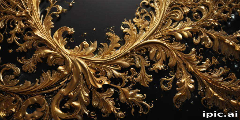 Exquisite Golden Ornamental Design with Intricate Swirls and Flourishes.