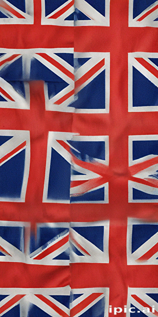 An Artistic Representation of the Union Jack Flag with Unique Textures