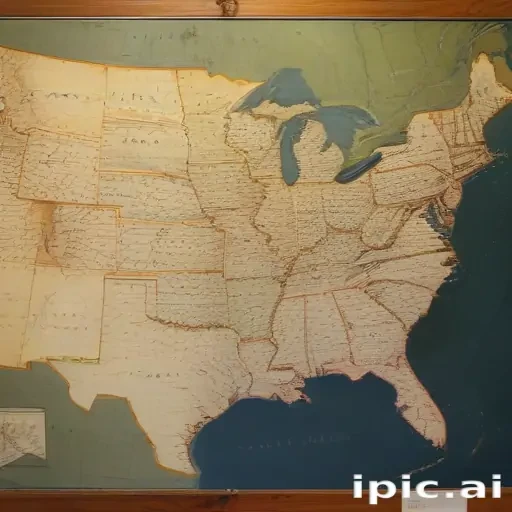 Detailed Historical Map of the Eastern United States with State Boundaries