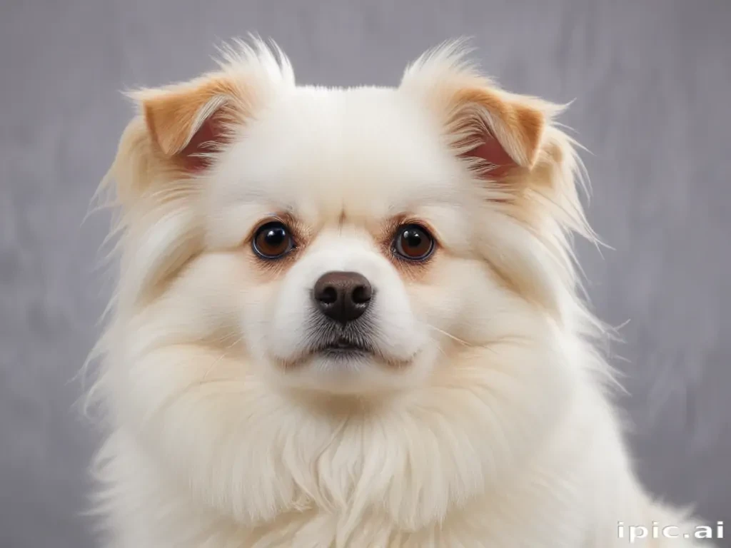 Adorable Fluffy White Dog with Bright Eyes Posing for the Camera