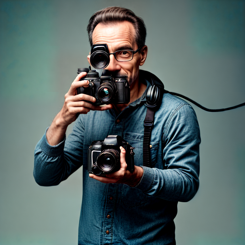 A man with a camera in his head