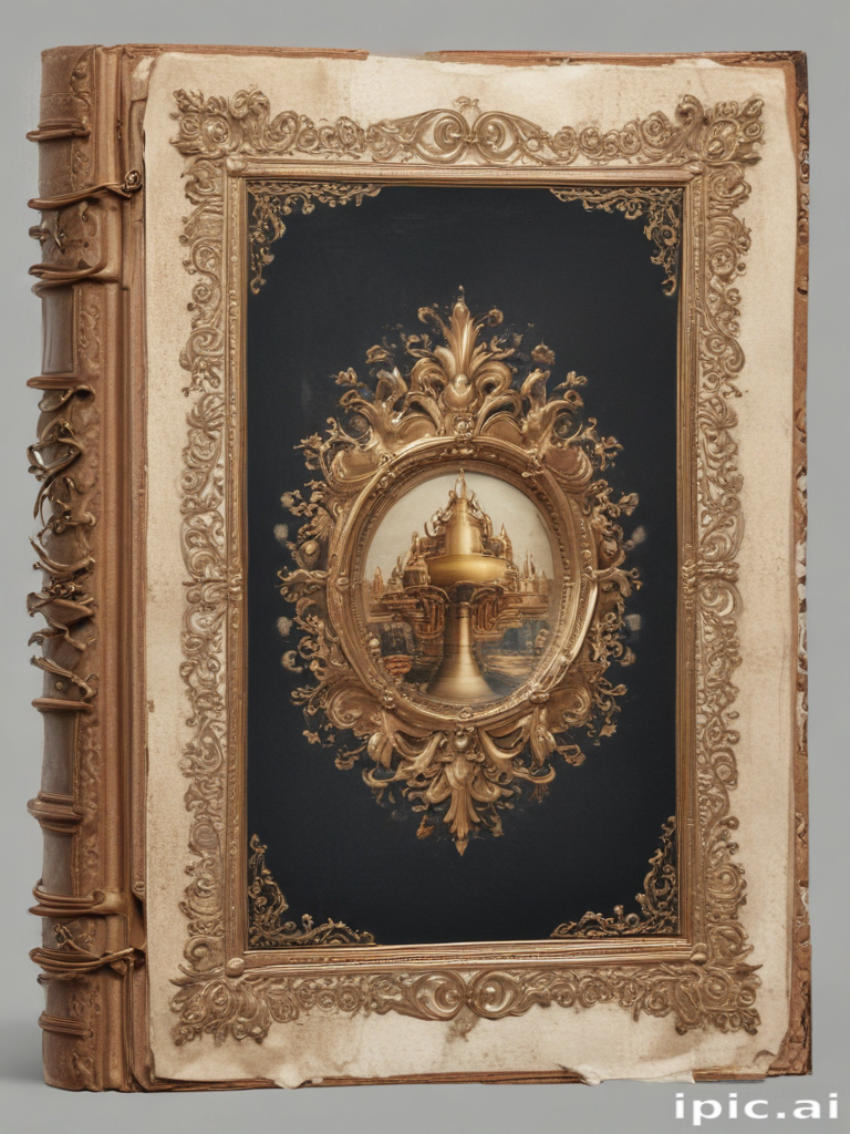 Exquisite Antique Book Cover with Ornate Design and Intricate Details