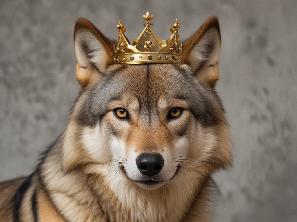 wolf with crown