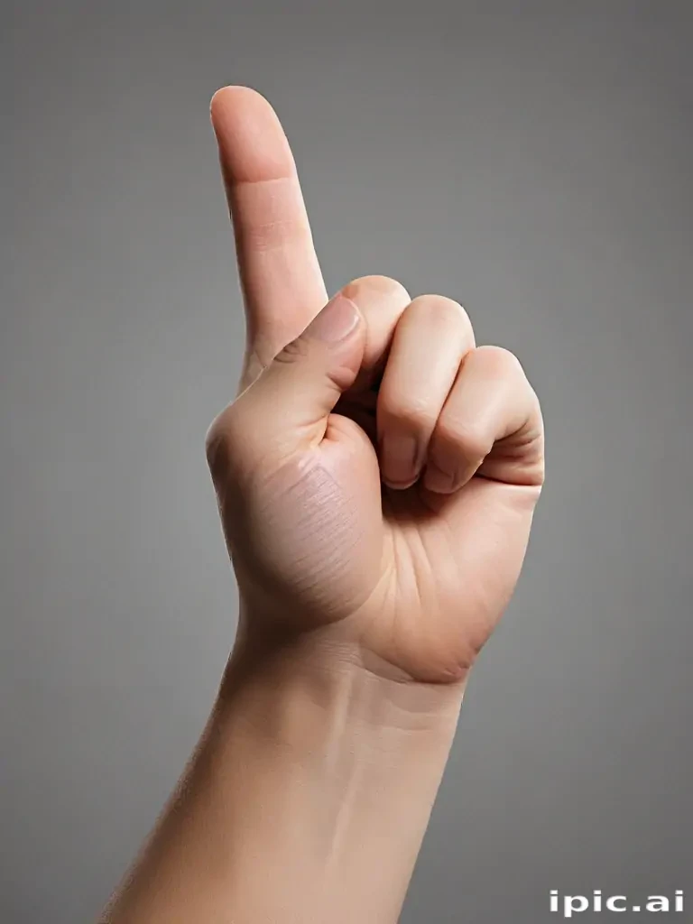 An Upward Pointing Finger Signifying a Call for Attention or Agreement