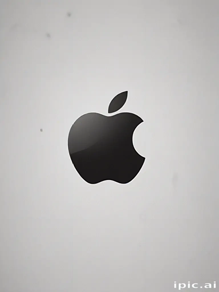 Minimalistic Apple Logo on a Clean White Background with Subtle Shadows