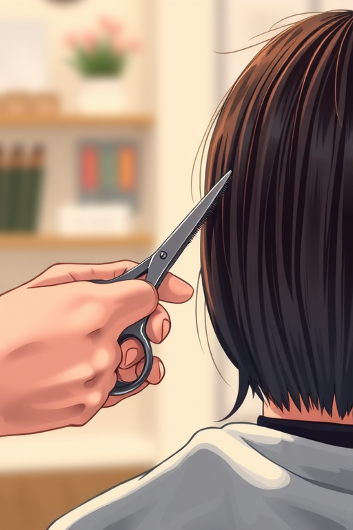 Hairdresser Skillfully Cutting Hair with Scissors in a Stylish Salon ...