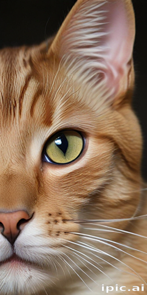 Close-Up of a Beautiful Orange Cat with Striking Green Eyes