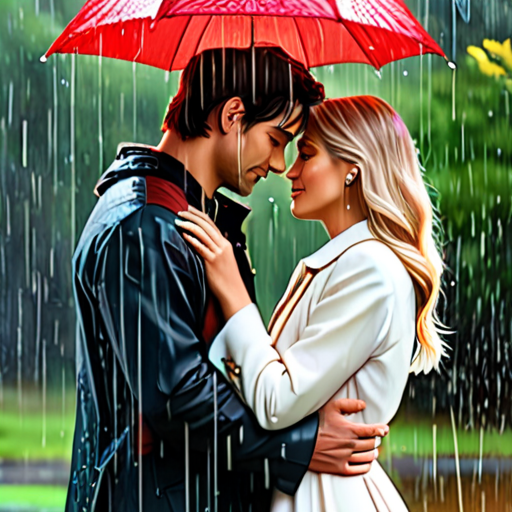In another universe, their love persists ️‍🔥 The rain pours down like a ...