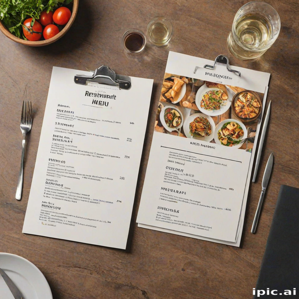 Elegant Restaurant Menus Featuring Delicious Dishes and Refreshing ...