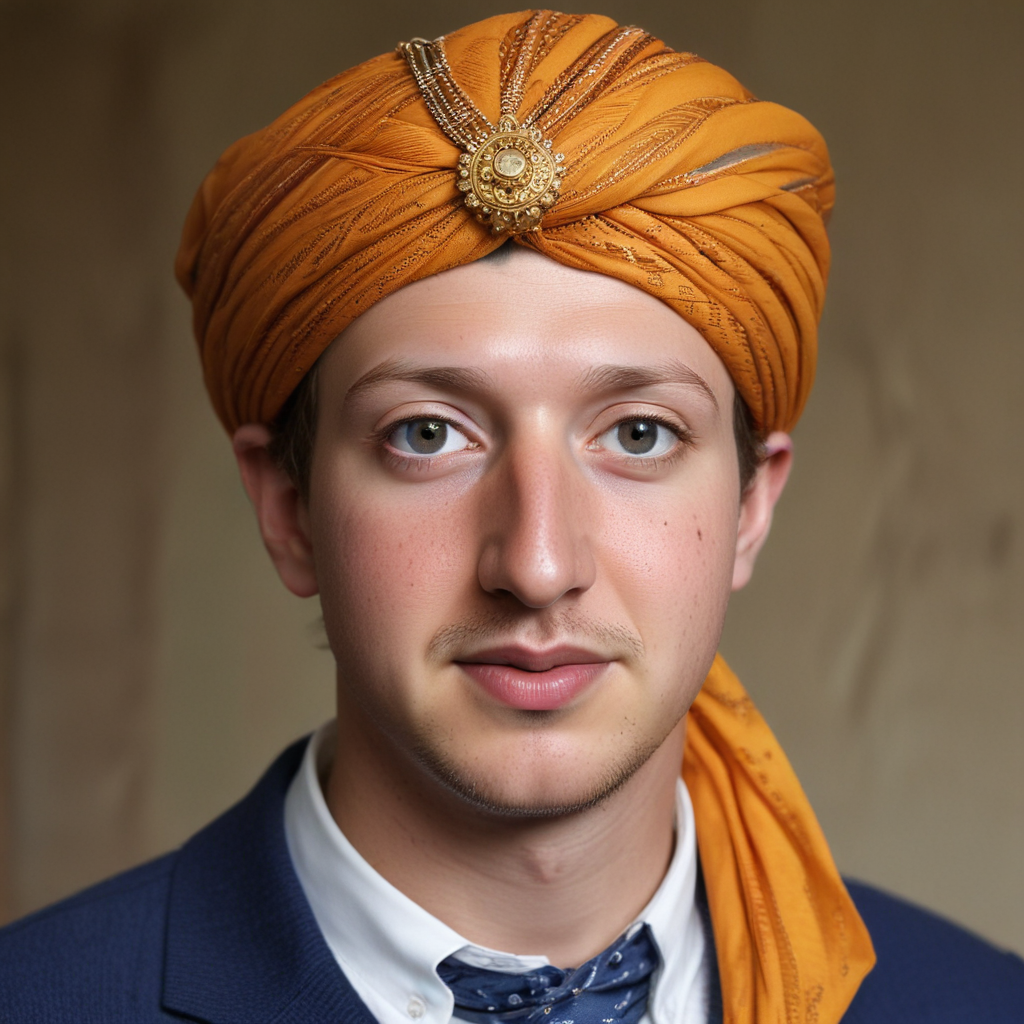 make mark zuckerburg indian with a turban