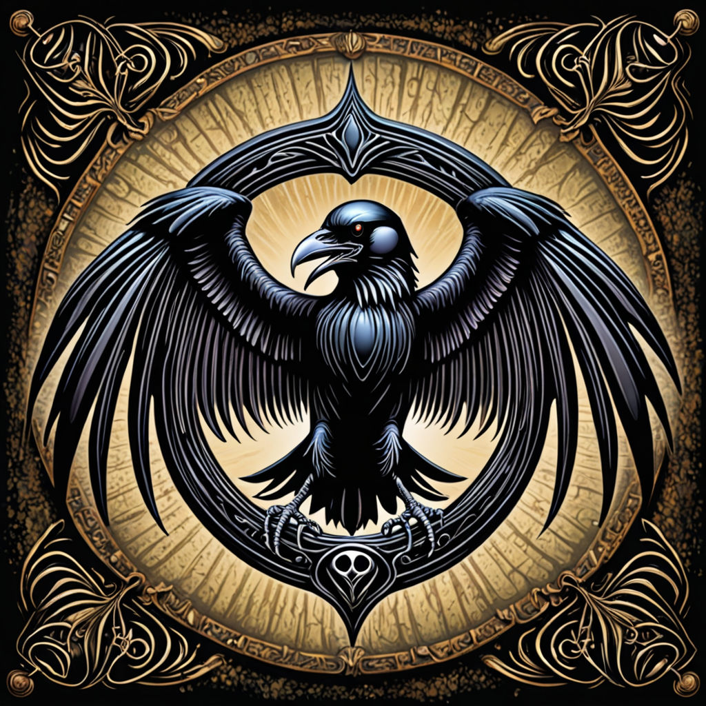 Screaming raven logotype giger style