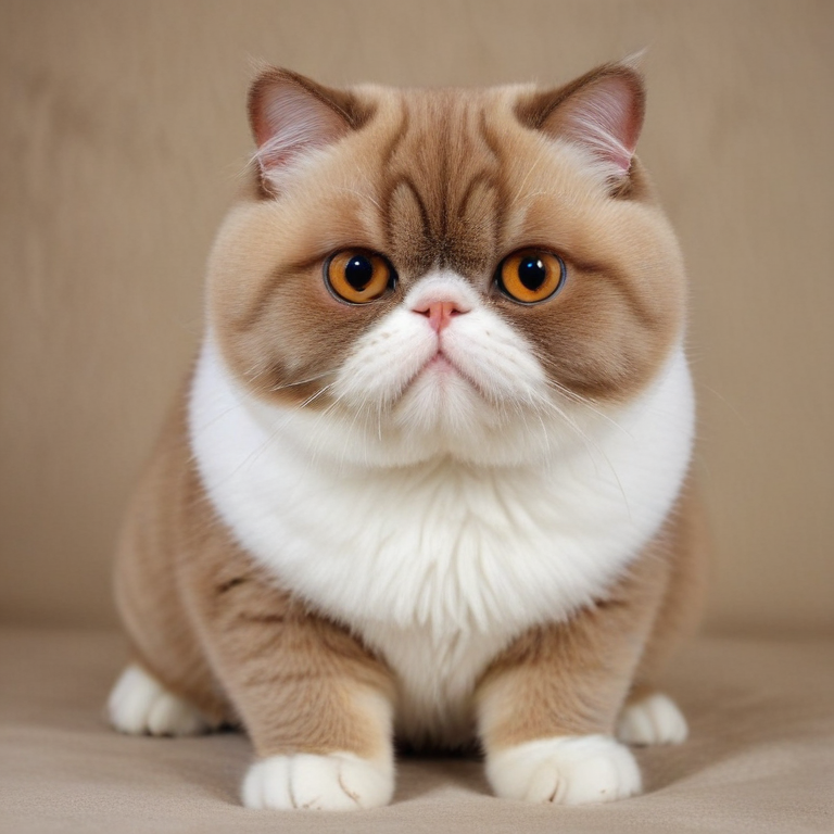 A Charming Persian Cat With Unique Facial Features and Striking Colors.