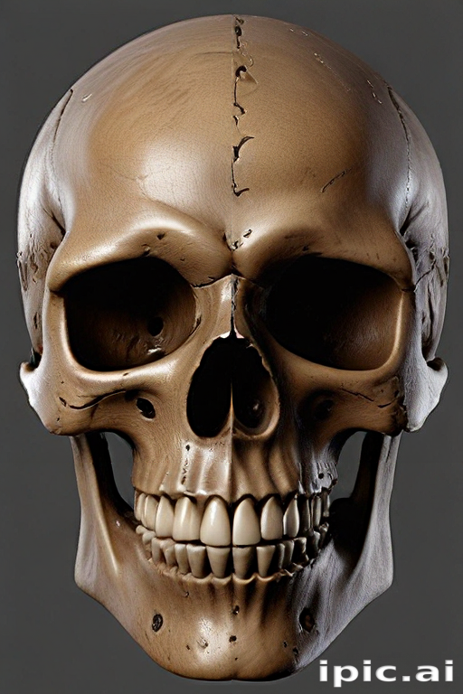 Intricate Detailed Skull Model Showcasing Realistic Texture and Features