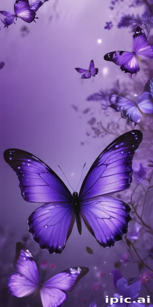 Enchanting Purple Butterflies Dancing Gracefully Amidst a Dreamy Floral ...