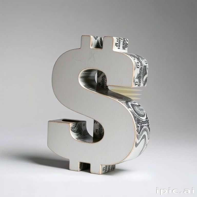 Creative Representation of Money: A Unique Dollar Sign Sculpture Design