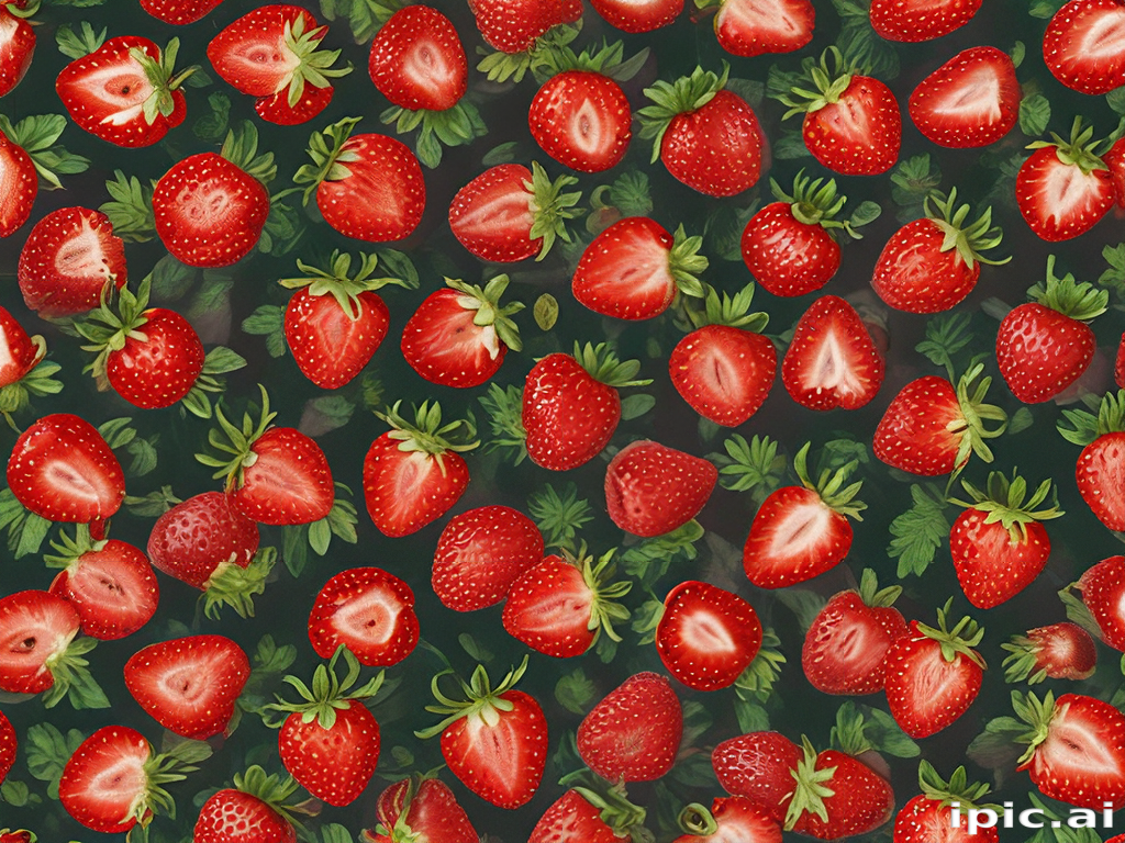 A Vibrant Array of Fresh Strawberries Displayed on a Dark Background.