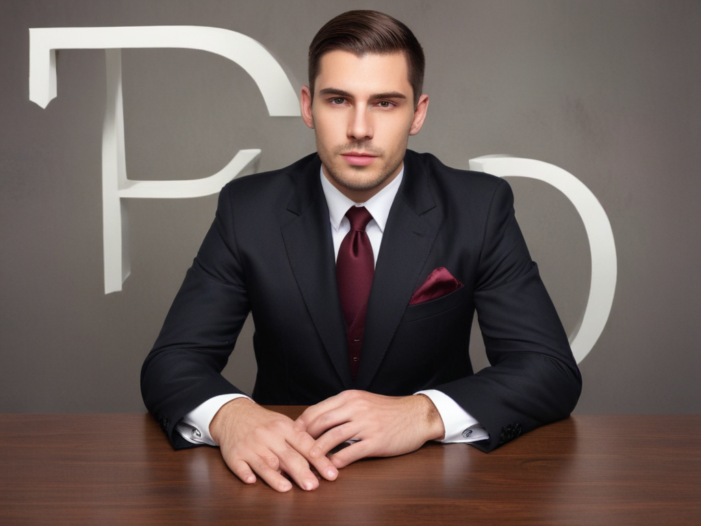 Distinguished man in a suit sitting in front of the letters FR