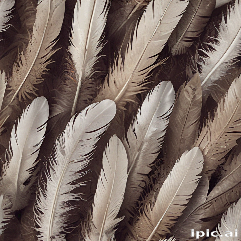 Delicate Arrangement of Soft Feathers in Various Shades of Brown