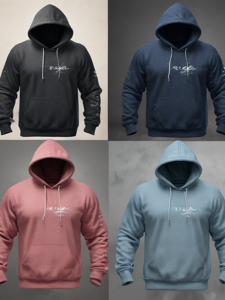 Stylish Collection of Four Hoodies in Various Colors and Designs