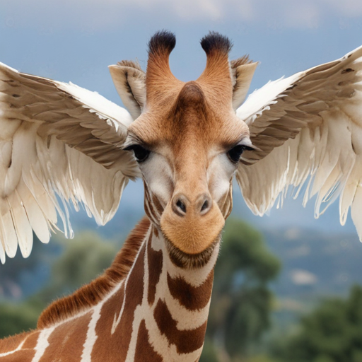 a giraffe with wings