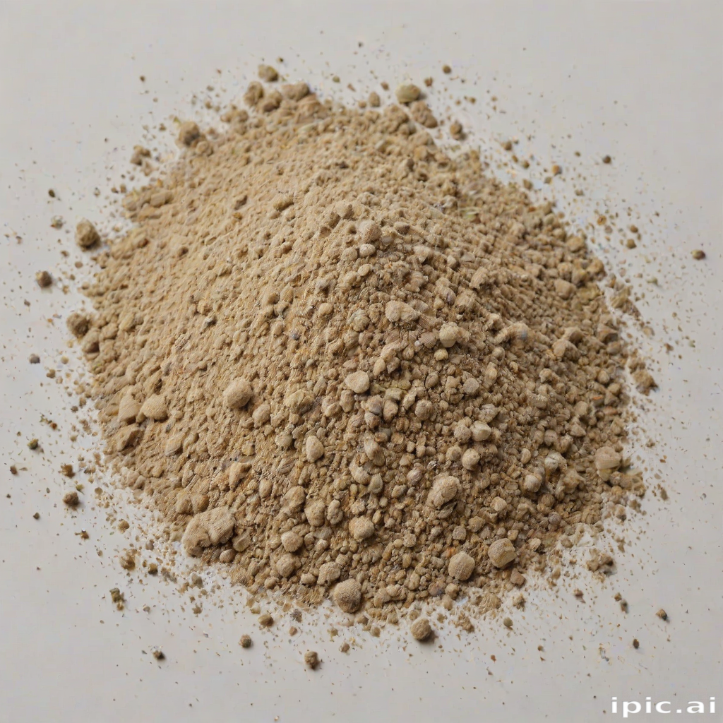 A Pile of Fine, Light Brown Powder on a Neutral Background.