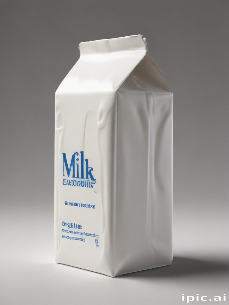 Classic White Milk Carton with Minimalist Design and Elegant Branding