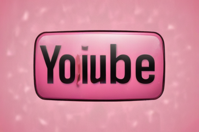 Stylized Pink YouTube Logo Featuring Unique Design Elements and ...