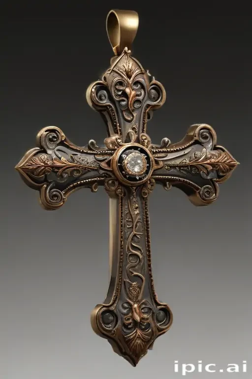 Exquisite Ornate Cross Pendant with Intricate Designs and Decorative ...