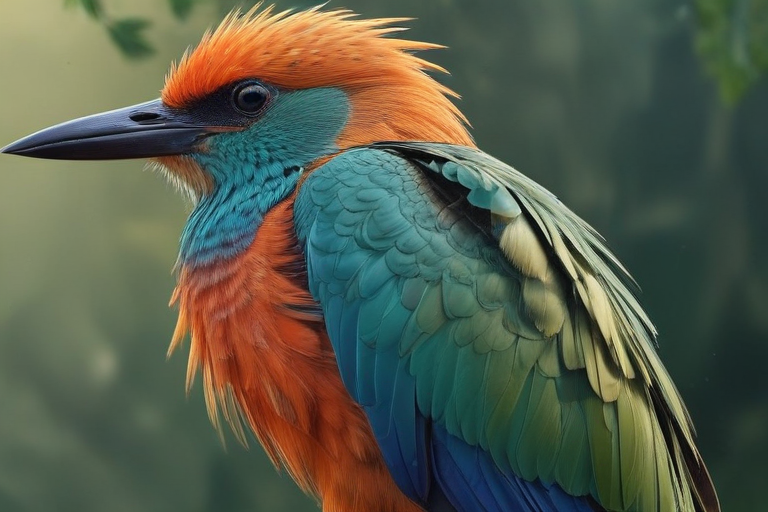 Vibrant and Colorful Bird Displaying Stunning Feathers in Nature