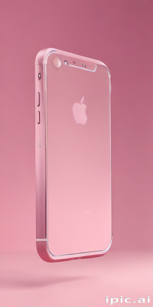 Stylish Pink iPhone Floating Elegantly Against a Soft Pink Background