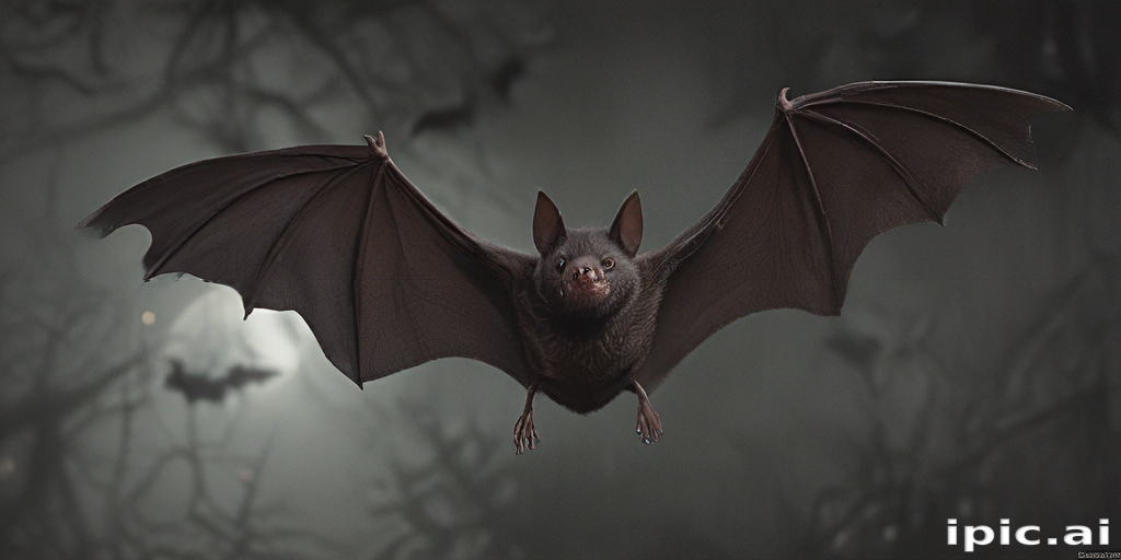 A Mysterious Bat Soars Through a Dark, Enigmatic Forest Setting