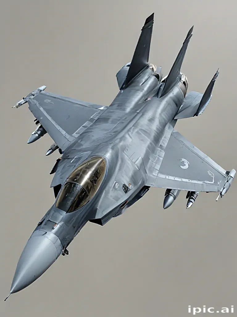 Majestic Aerial View of a Sleek and Powerful Fighter Jet in Flight