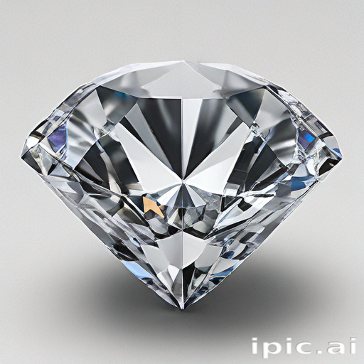 A Stunningly Cut Diamond Shining Brightly in Natural Light Reflection