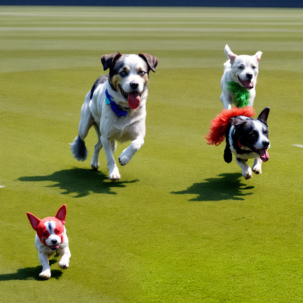 dog chasing a clown