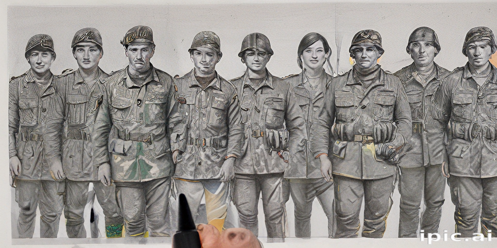 Portrait of Diverse Soldiers United in Military History and Camaraderie