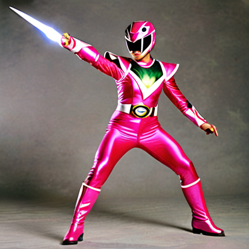 Pink ranger zeo costume in combat pose