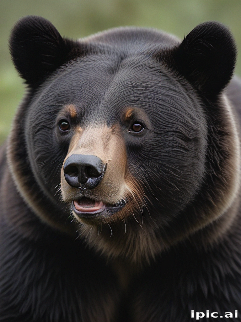 A Close-Up Portrait of a Majestic Brown Bear in Nature.
