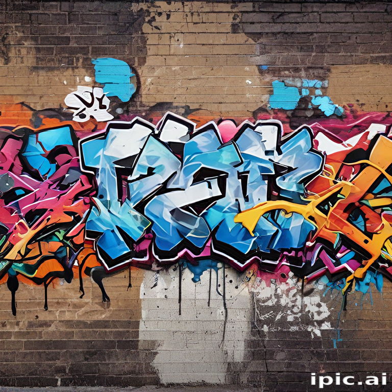 Vibrant Urban Graffiti Art on a Textured Brick Wall Background