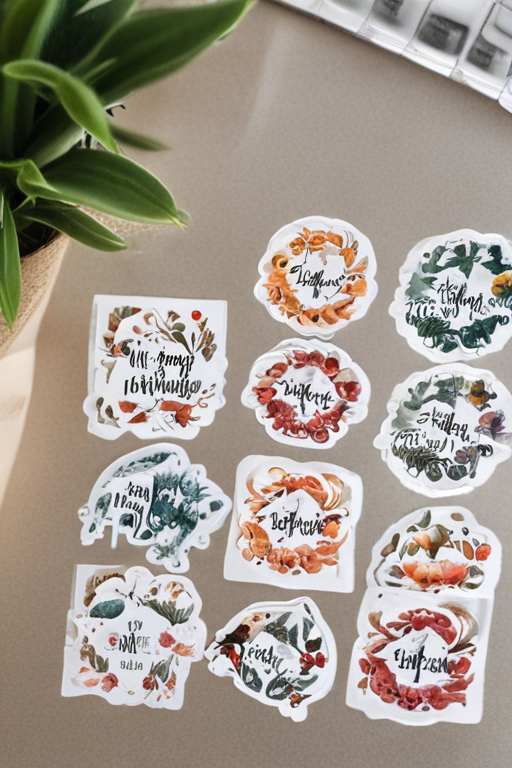 Beautifully Designed Floral Stickers with Inspirational Quotes on a ...