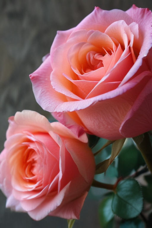 Beautiful Pink Roses Blooming Together in Soft Natural Light