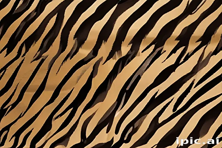 Stylized Tiger Stripes Pattern in Bold Black and Gold Colors