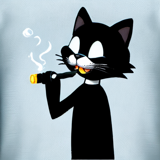 felix the cat smoking a cigarette