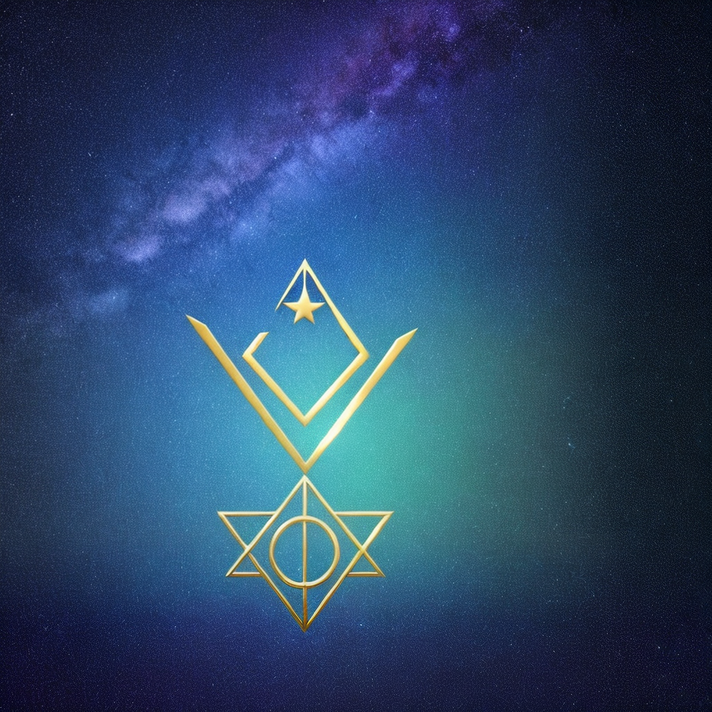 freemason symbol on stars background