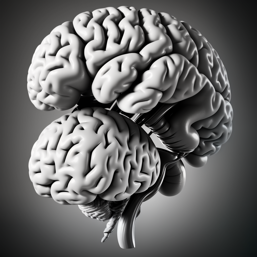 An Intricate 3D Model of the Human Brain Highlighting Its Complex Structure