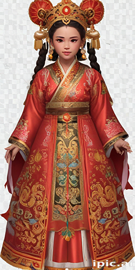 Elegant Traditional Chinese Costume with Intricate Designs and Vibrant ...