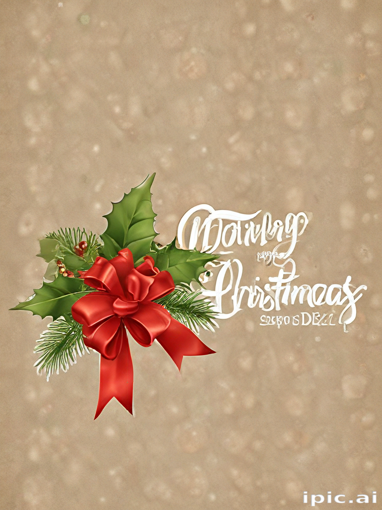 Joyful Celebration of Christmas with Festive Holly and Cheerful Decorations