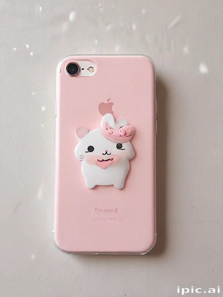 Cute Pink Phone Case Featuring an Adorable Cartoon Cat Design with ...