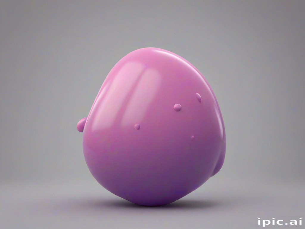 Glossy Purple Blob with Organic Curves and Playful Bumps on Surface