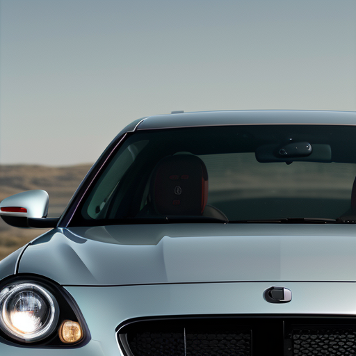 Stylish and Modern Car Front View Against a Scenic Outdoor Background